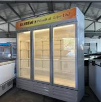 China Glass Front Beverage Fridge 3 Doors Merchandiser Refrigerator for sale