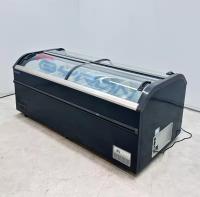 China Curved Glass Top Island Freezer Commercial Display Freezer 220V 400W for sale