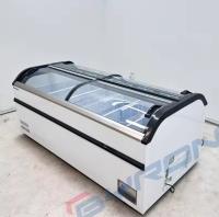 China Curved Glass Top Island Freezer Commercial Display Freezer 220V 400W for sale