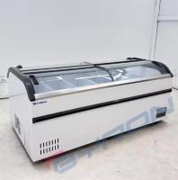 China Curved Glass Top Island Freezer Commercial Display Freezer 220V 400W for sale