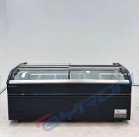 China Curved Glass Top Island Freezer Commercial Display Freezer 220V 400W for sale