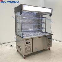 China Direct Cooled Stainless Steel Open Display Counter Fridge 150cm 1300L Commercial Refrigerator for sale