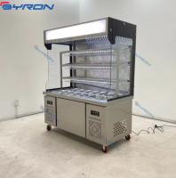 China Direct Cooled Stainless Steel Open Display Counter Fridge 150cm 1300L Commercial Refrigerator for sale