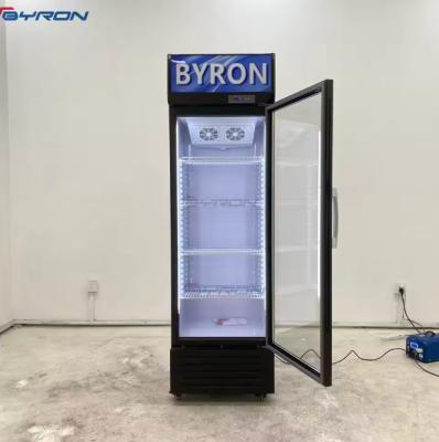 China Commercial Glass Door Beverage Refrigerator 300L Air Cooling R290 220-240V for sale