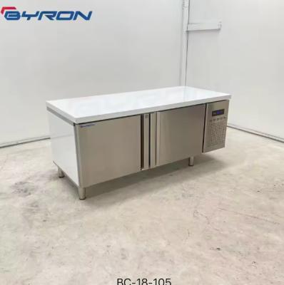 China Stainless Steel 2 Door Workbench Freezer Automatic Defrost 175L 220V Commercial Pull Open for sale
