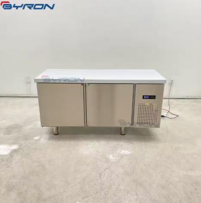 China Stainless Steel Workbench Freezer Two Doors Workbench Fridge for sale