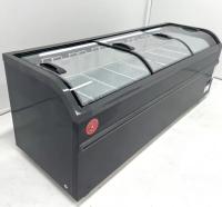 China Energy Efficiency Glass Top Display Freezer Horizontal Island Refrigerator for sale