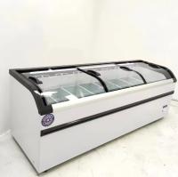 China Energy Efficiency Glass Top Display Freezer Horizontal Island Refrigerator for sale