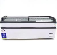 China Energy Efficiency Glass Top Display Freezer Horizontal Island Refrigerator for sale