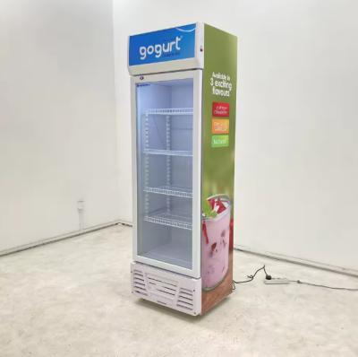 China Commercial Glass Door Refrigerator Upright Freezer 300L 220V for Beverage Display for sale