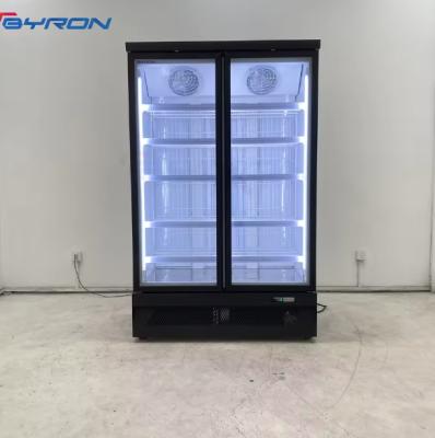 China Freestanding Upright Showcase Freezer Merchandiser Two Glass Door 500L 220V for sale