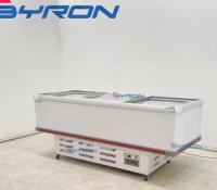 China OEM Glass Top Commercial Freezer Island Deep Freezer 460L 220V CE ISO for sale