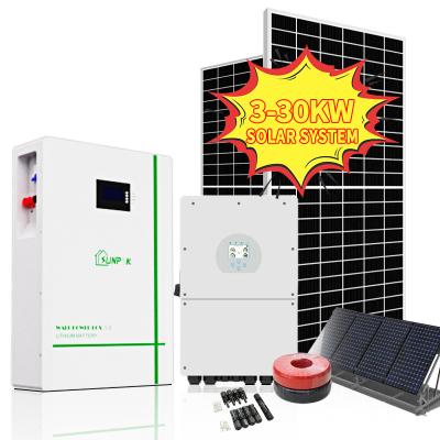 China Sunpok complete off grid solar kit 3kw 5kva 5kw 15kw 10kw hybrid solar system for sale