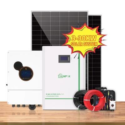 China Lead Acid Complete Off Grid Solar System 5KW 6KW 8KW 10KW Hybrid Inverter For Home for sale
