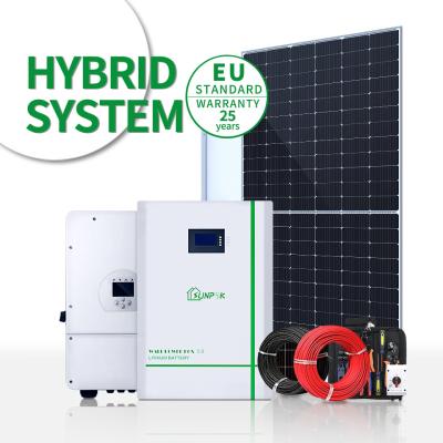 China Small Home Solar Power System 5KW 8KW 10KW Solar Cell Hybrid System for sale