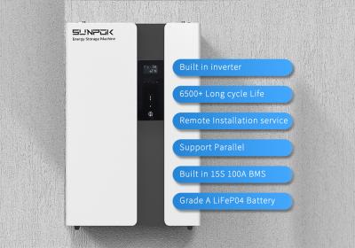 China Off -Grid All In One Ess Eu Warehouse Built In 5.12Kwh 50Ah 200Ah 100Ah 51.2V 5kw Inverter  Battery for sale