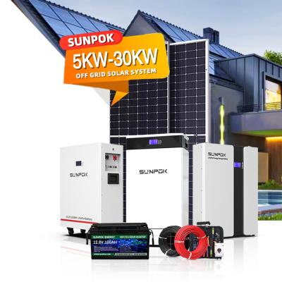 China Complete Smart Solar Set Off Grid Roof Home Energy System Kit 3kw 5kw 8kw 10kw 15kw 20kw 30kw for sale