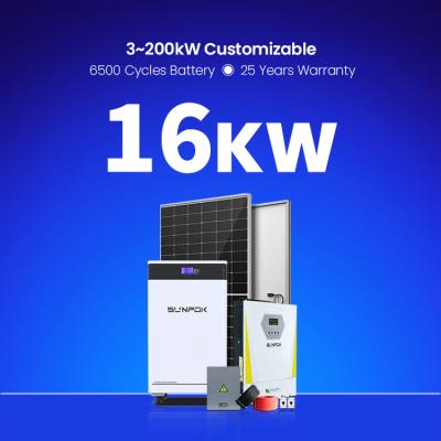 China Solar Panel Power System 15Kva 16KW 18KW Complete Home Hybrid Solar PV Energy System for sale