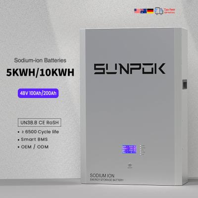 China 48V 51.2V 5kwh 10kwh Sodium-ion Battery Sodium Na Ion Storage Battery Solar Wall Sodium Ion Rechargeable Batteries for sale