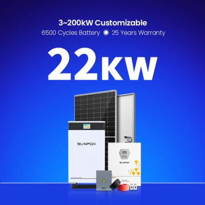 China Complete 10KW Solar System 3.5kw 6.2kw 11kw 22kw Solar Panel Kit Hybrid Off Grid Home Solar Energy System for sale