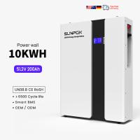 China Lifepo4 Battery 48V 51.2V 10KWH Wall-mounted Lithium Battery 48Volt 200ah Lithium Ion Batterie Solaire for Solar System for sale