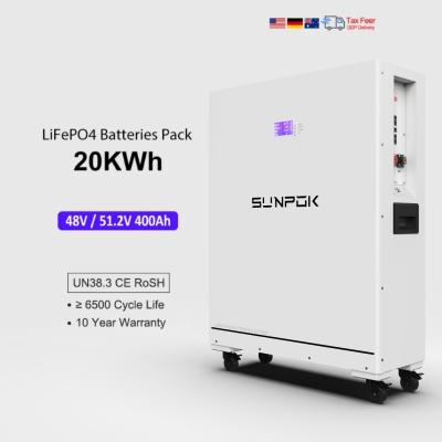 China 48V 400Ah Solar Lithium Battery Pack 20kwh Solar Energy System LiFePO4 Energy Storage Battery for sale