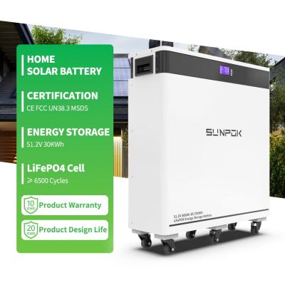 China 51.2V 600Ah Lithium Battery 30kwh 60kwh 48V Home Solar Energy Storage System LiFePO4 Batteries Pack For House for sale