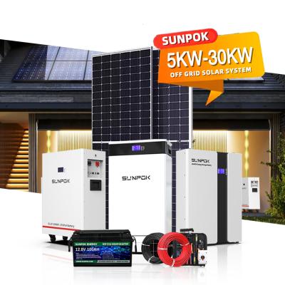 China Complete Home Solar System Kit 5kw 10kw 12kw Hybrid Solar Battery Energy System 10kwh 20kwh 30kwh 40kwh Lithium Batteries for sale