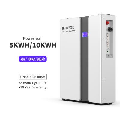 China 51.2V 200Ah Wall Mounted 48V Solar Lithium Battery 10kwh  Lifepo4 Energy Storage Battery for sale