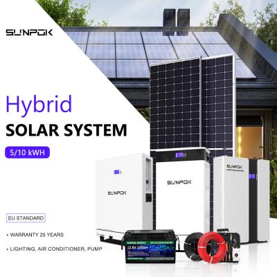 China 5kW 10kW Off Grid Solar Power Panels System With Battery and Inverter Complete Kit Solar Energy System for Home for sale
