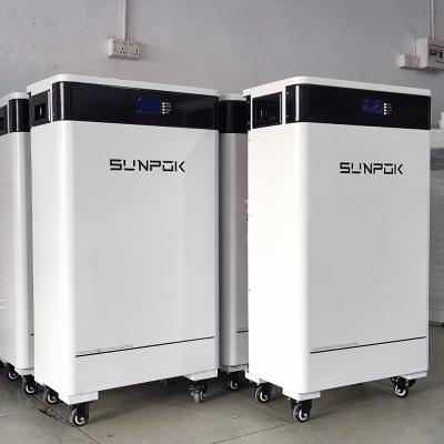 China Solar System 15kwh Floor Mounted 51.2V 300Ah Lifepo4 Battery 8000 Cycles Wifi Screen Available for sale