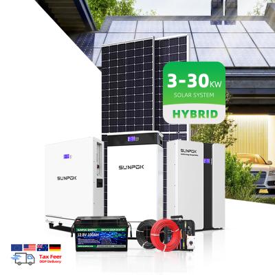 China 3KW 5KW 10KW Hybrid Solar Power System with Lithium Battery for sale