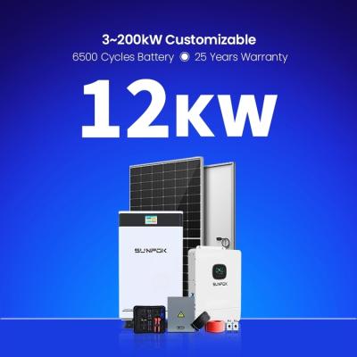 China Complete 12kw Solar Power System Home Hybrid 8000w Solar Panels 10000w Full 10kw Kit off the Grid Solar Energy System for sale
