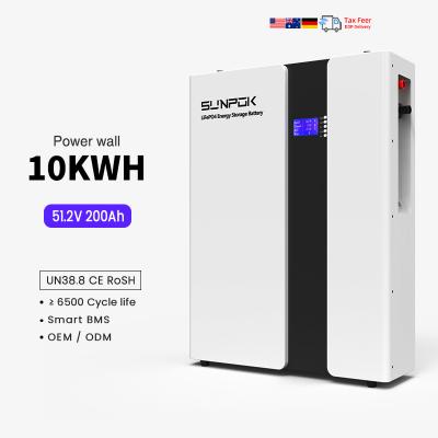 China Solar System 48V 100Ah 200ah 300ah Power Wall Battery Home Energy Storage Lifepo4 Battery Lithium 15kwh 10kwh for sale