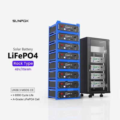 China 51.2V Rack Module Lifepo4 Solar Lithium Battery ESS 5kWh 10kWh 20kWh Deep Cycle Energy Storage System for sale