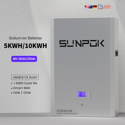 China 51.2V 48V Sodium ion Battery 10Kw 200Ah Lifepo4 Battery Pack Solar Home Energy Storage Battery for sale