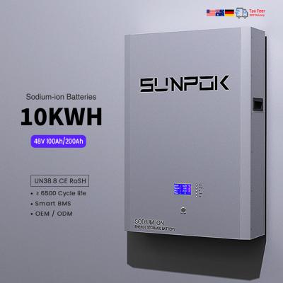 China Powerwall 48V 10kwh Batteries 51.2v 200ah Home Solar Energy Storage Sodium Ion Battery for sale