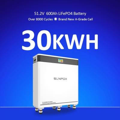 China Lithium Iron Phosphate Battery Pack Powerwall 51.2V 30kWh 32kWh Vertical LiFePO4 Energy Storage Battery for sale