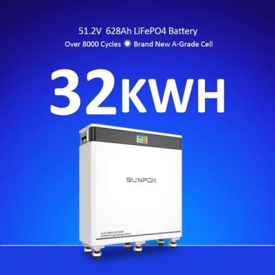 China Large Capacity 30kwh Home Energy Storage Batteries 51.2V 600Ah Lithium LiFePo4 Battery System With BMS for Solar System for sale
