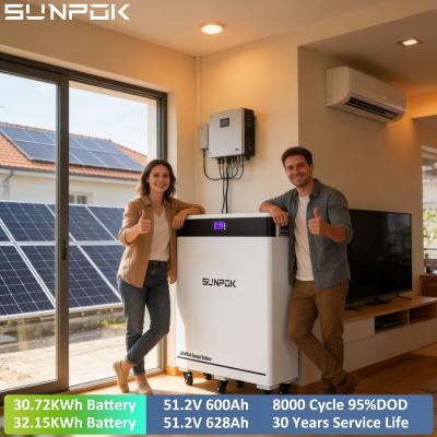 China Sunpok New Arrival 48v 51.2v 600ah Floor Type Lifepo4 Battery 200A Smart BMS 30kwh Lithium Battery for Home Energy Storage for sale