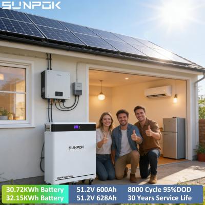 China Sunpok 30 KW 30KWH Solar Storage 600Ah Energy 48V 600AH Lithium Batteries 51.2V Lifepo4 Battery Pack Battery for Energy Storage for sale