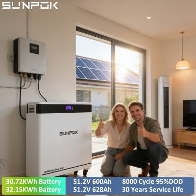 China Sunpok Home Energy Storage 51.2v 600Ah Lithium Ion Batteries Solar Power Storage System Movable Lifepo4 Battery 30Kwh LFP for sale