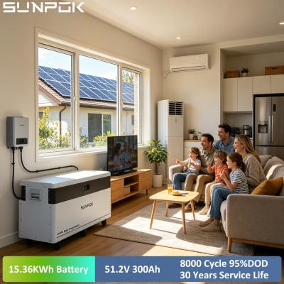 China SUNPOK 15Kwh Lifepo4 Battery 51.2V Lithium Battery Power Floor Mounted 15Kw Solar 51.2V 300Ah Home Energy Storage Battery for sale