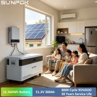 China SUNPOK 15kw 51.2V Lifepo4 Batteries 15kwh 300ah Lithium Iron Battery 48V LFP Powerwall Home Solar Energy Storage System for sale