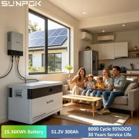 China SUNPOK 15kWh 51.2V 300Ah Lithium Battery Pack LiFePO4 Split Solar Storage Battery Pack with CAN Communication Vertical for sale