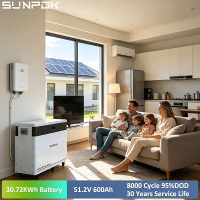 China Sunpok High Power 30KWh LiFePO4 Battery Split Home Energy Storage Battery System 51.2V 600Ah CAN Communication for sale
