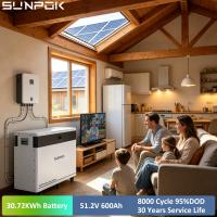 China Sunpok Brand New Design Home Solar System Smart BMS 30kW 30kVA 48V LiFePO4 Battery 51.2V 600Ah 30kWh Lithium Battery Pack for sale