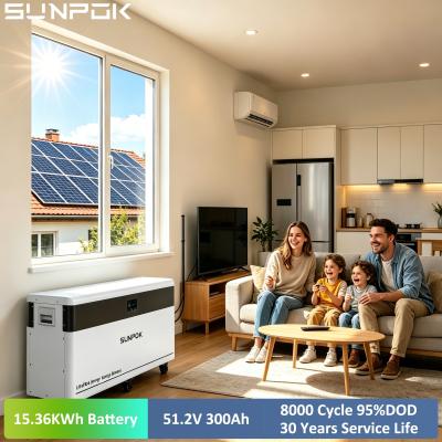 China SUNPOK 48V 300Ah Solar Lithium Battery Pack 51.2V 15kwh Solar Energy System 48V 300Ah LiFePO4 Energy Storage Battery for sale