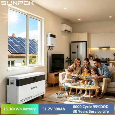 China SUNPOK 48V 300Ah Solar Lithium LiFePO4 Battery Pack 15kwh 30kwh 48v LiFePO4 Home Energy Storage Battery for sale