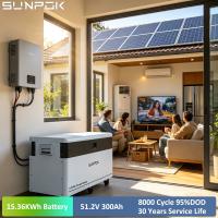 China SUNPOK 15KWH Home Energy Storage Battery 51.2V 300ah LiFePo4 Battery 48V Touch Screen 15kw Lithium Battery with Wheels for sale